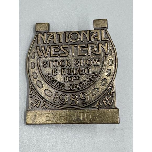 Other | Vintage 1989 National Western Stock Show Rodeo Exhibitor Lapel ...